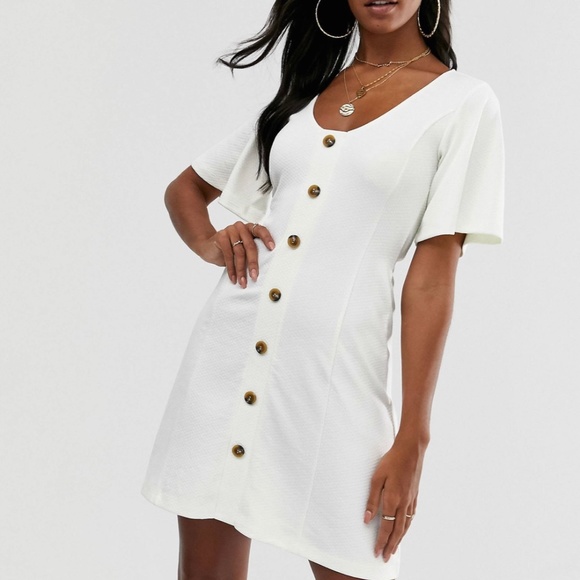 ASOS | Dresses | Asos White Mini Dress With Sleeves | Poshmark